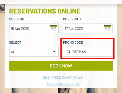 Código promocional por defecto