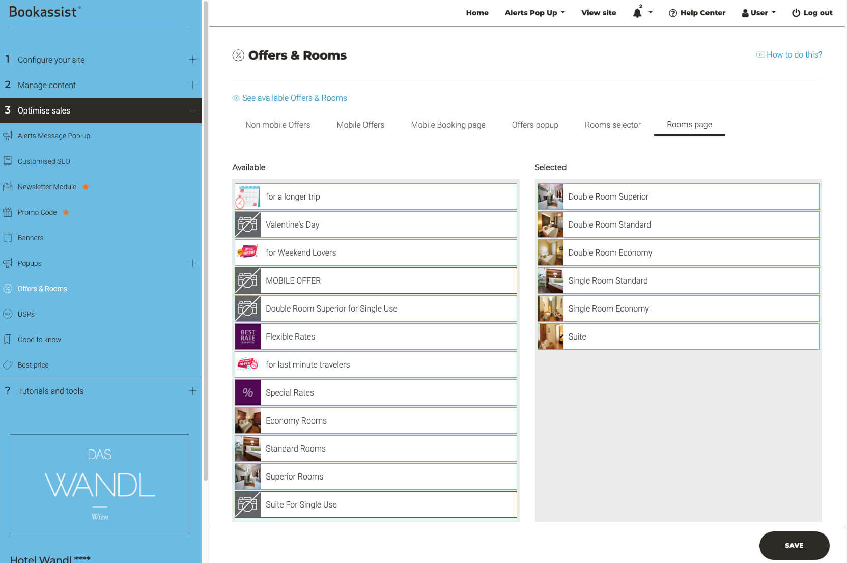 Manage Rooms & Landing Pages